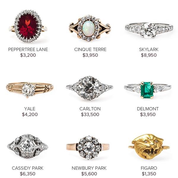 Vintage Engagement Rings May 5 – Trumpet & Horn
